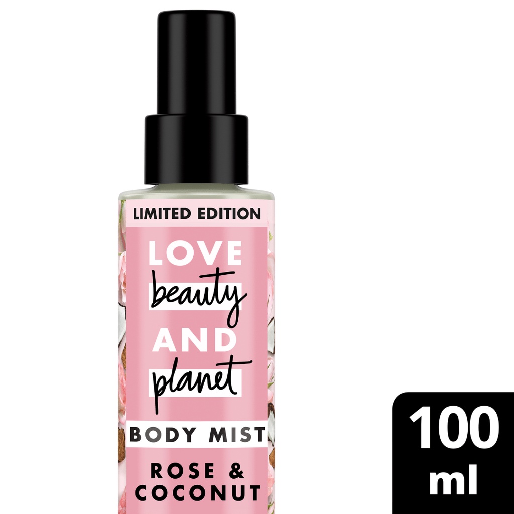 Jual LOVE BEAUTY&PLANET Body Mist Rose & Coconut 100ml free Pouch Ayang ...