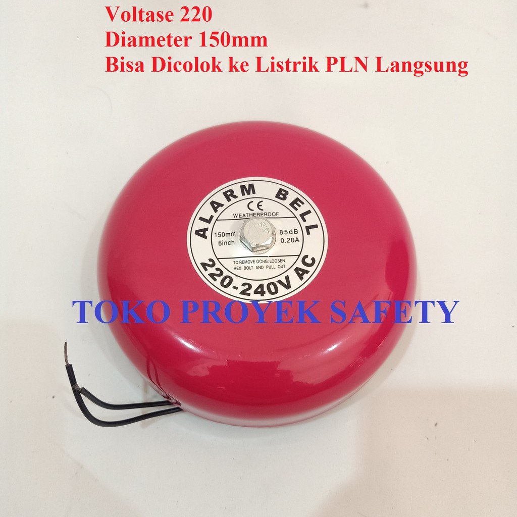 Jual Round Bell 220v 150mm Alarm Bel Sekolah Listrik Bulat Kring ...