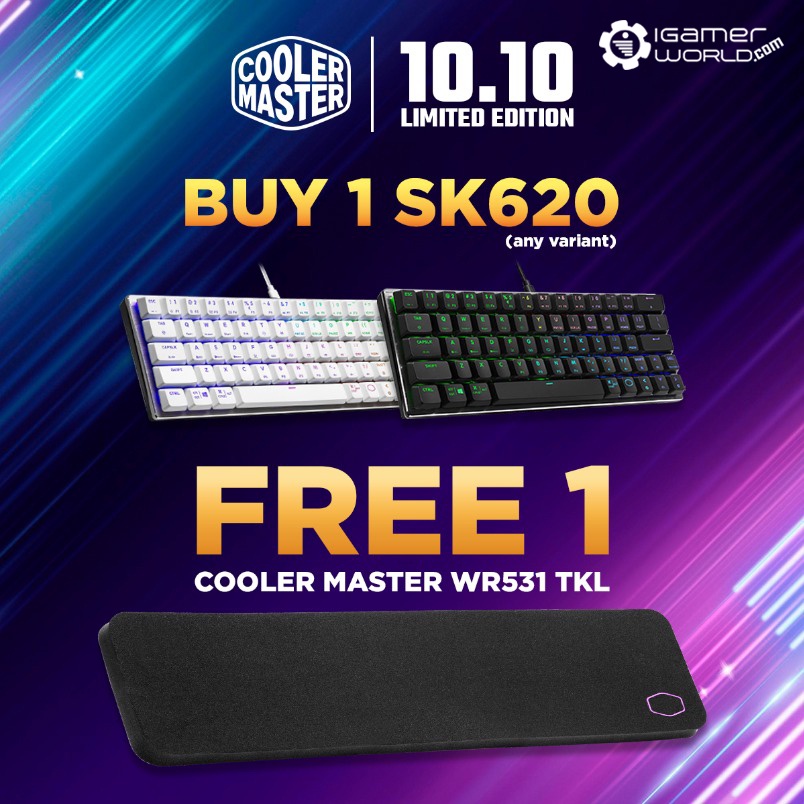 Jual Cooler Master SK620 60% Low-Profile RGB Mechanical Gaming Keyboard ...
