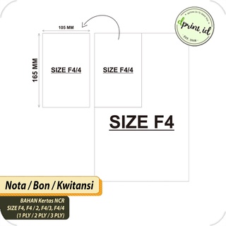 Jual Cetak Bon F4/4 Kwitansi Nota Toko NCR - 4 PLY 3 PLY - 2 PLY - 1 ...