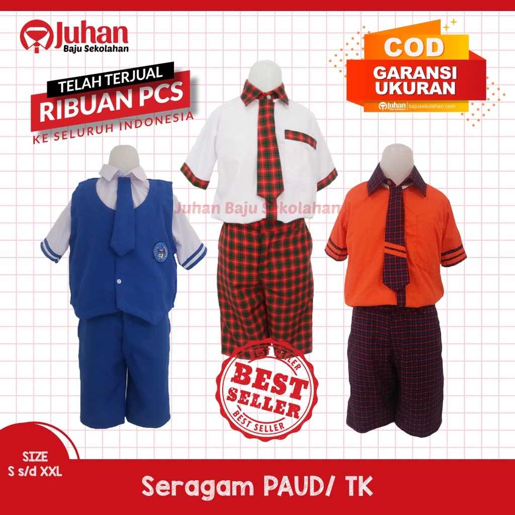 Jual Seragam TK PAUD Pendek Seragam Sekolah Anak PAUD Seragam Sekolah ...