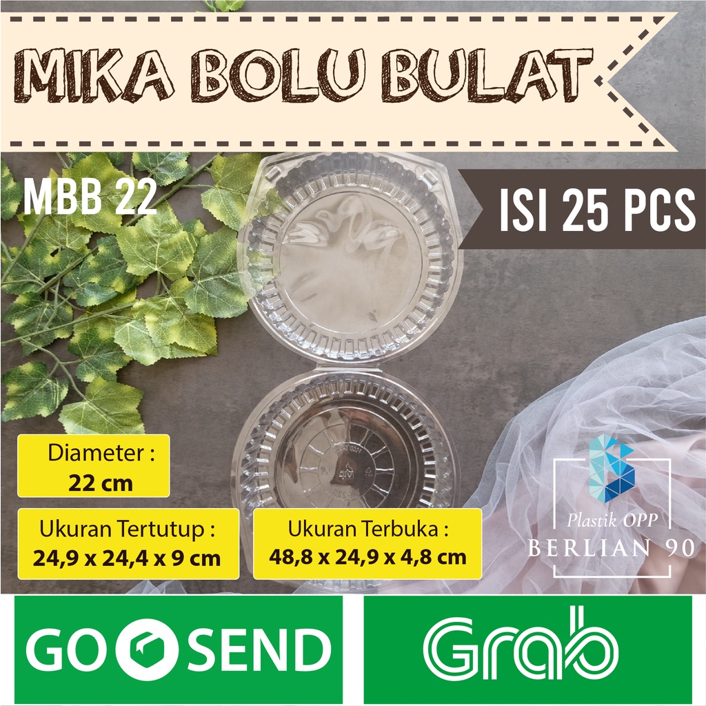 Jual Mika Chiffon 22 cm Mika Bulat Besar Mika Kue Bolu Bulat Mika Kue ...