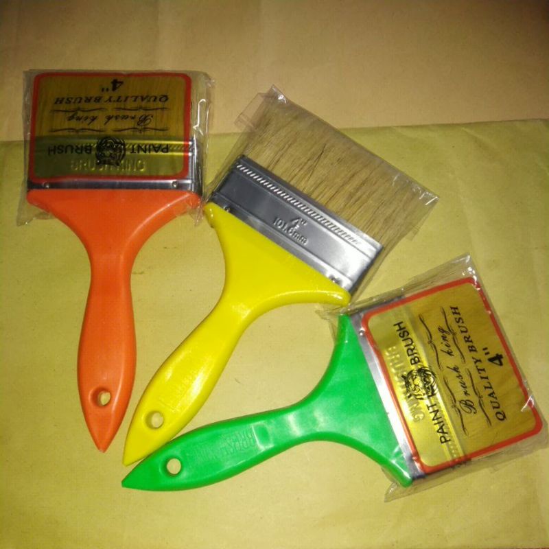 Jual Kuas 4 inch (gagang plastik warna warni) | paint brush | kuas cat ...