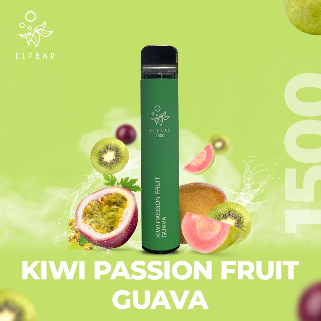 Jual ELF BAR ELFBAR 1500 Puff Kiwi Passion Fruit Guava Disposable Pod ...
