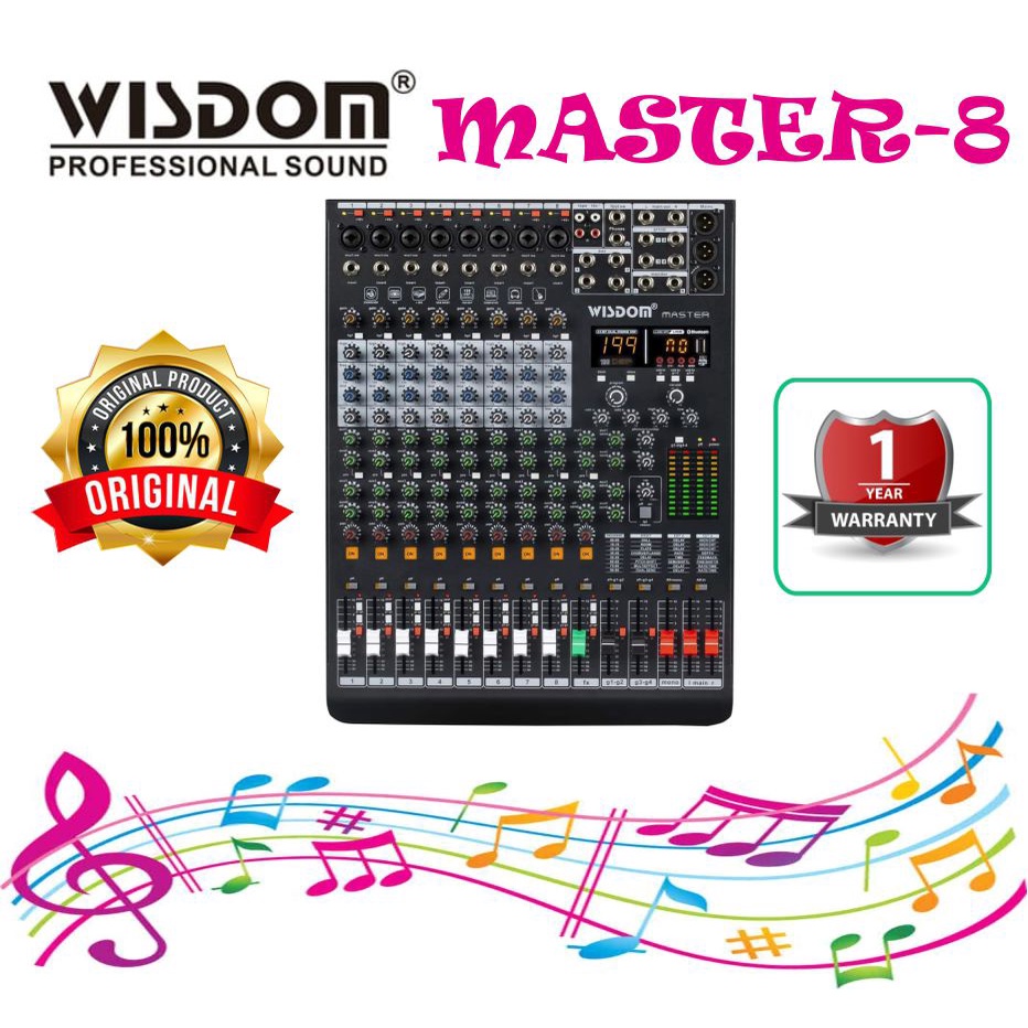 Jual Wisdom Master 8-Channel Mixer Audio dengan Bluetooth Dan Efek | Shopee Indonesia