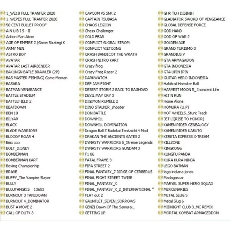 Jual list game ps2 Indonesia|Shopee Indonesia