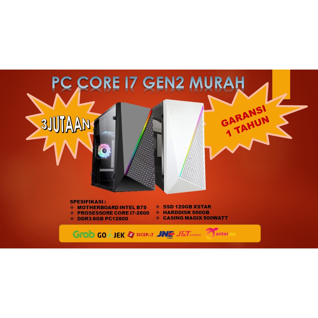 Jual PC KOMPUTER RAKITAN CORE I7-2600 GEN2 TERMURAH TERLARIS CPU OFFICE | Shopee Indonesia