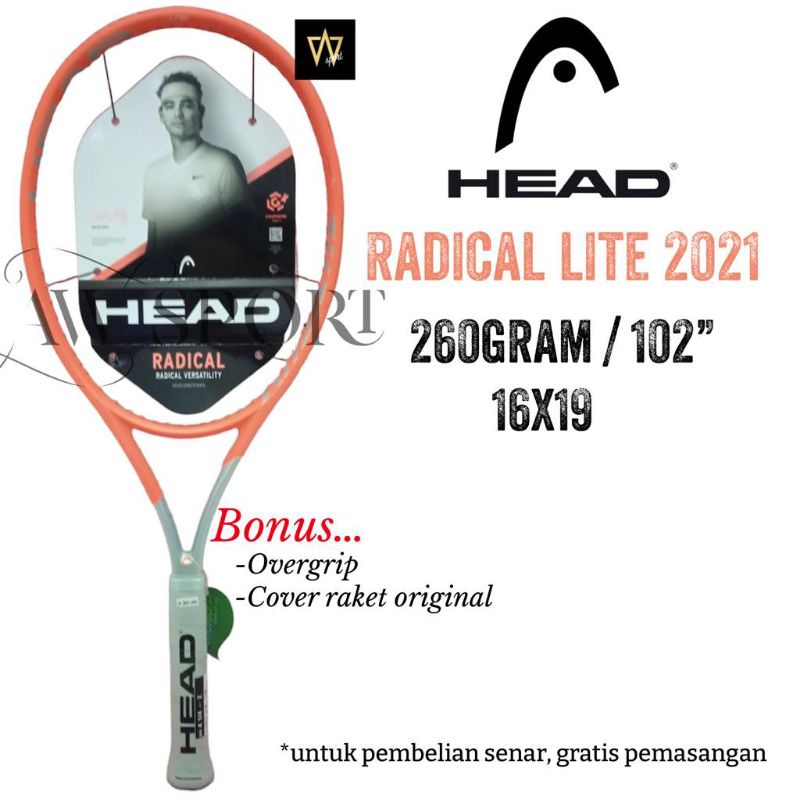 Jual Raket Tenis HEAD RADICAL LITE Graphene 360+ Berat : 260g 102 ...