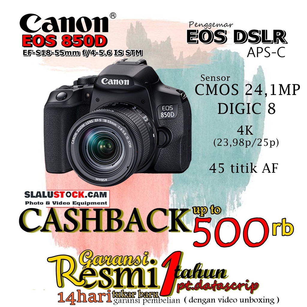 Jual Canon EOS 850D Kit EF-S18-55mm f/4-5.6 IS STM / Camera Canon 850D ...
