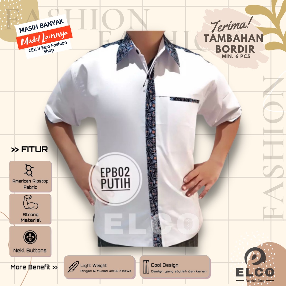 Jual Seragam kemeja baju kerja putih list batik baju pdh kombinasi ...