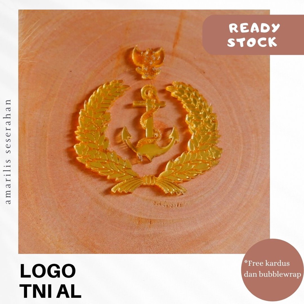 Jual 280. Logo TNI AL untuk hiasan Mahar/DIY bahan Mirror Gold/Akrilik ...