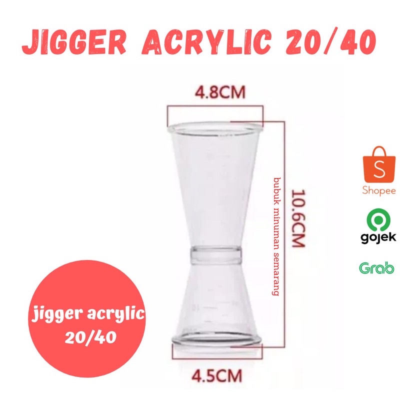Jual Jigger acrylic plastik transparant 20/40ml | Shopee Indonesia
