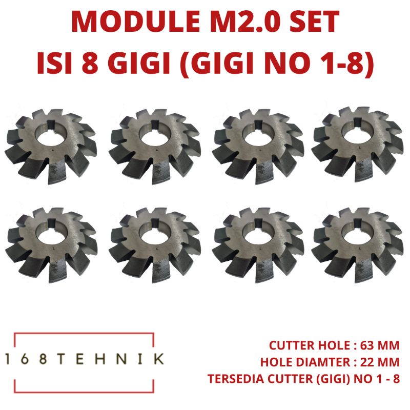 Jual MODULE M2 / MODULE M2.0 GEAR MILLING CUTTER M2.0 / MODUL M2 PISAU ...