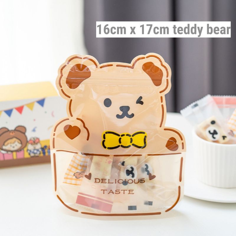 Jual cookies zipper bag teddy bear 1pcs plastik ziplock lucu | Shopee ...