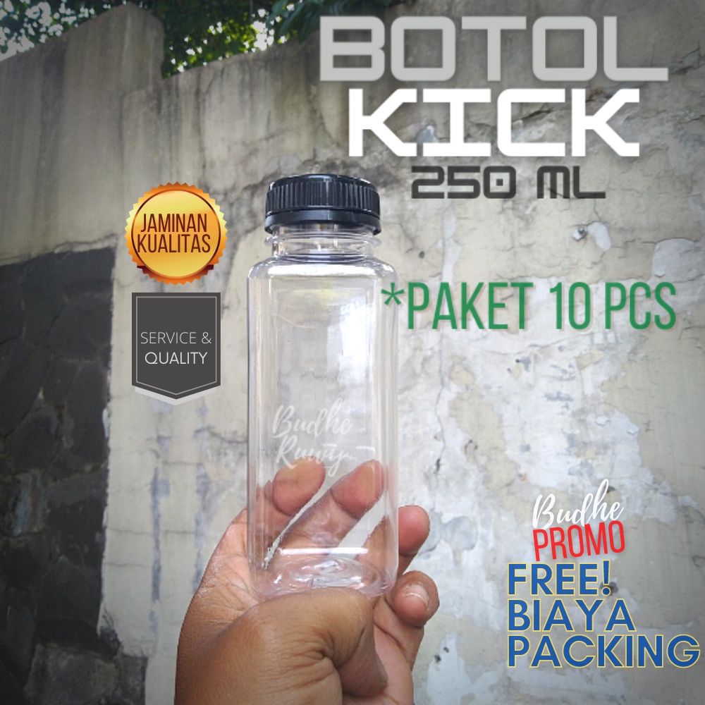 Jual BOTOL KICK PLASTIK 250 mL PAKET 10 pcs biasanya untuk kemasan ...