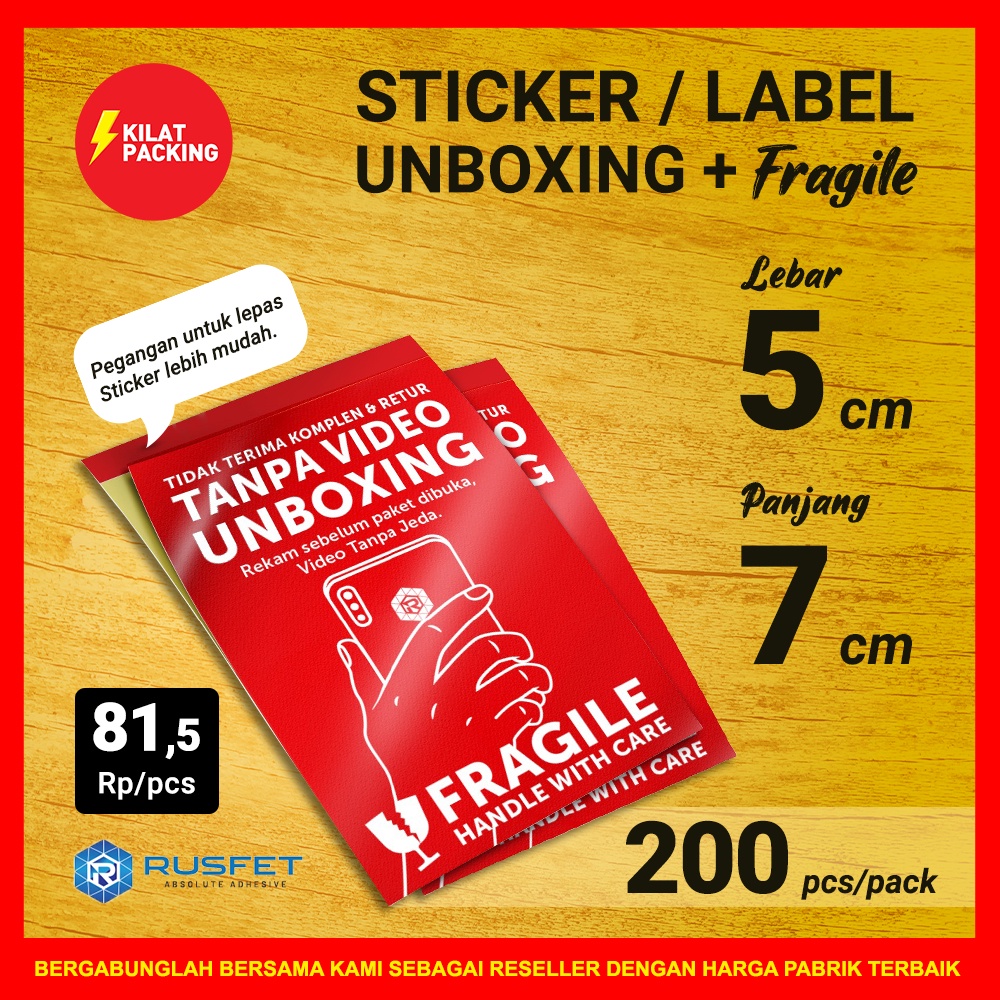 Jual Sticker Unboxing with FRAGILE Rusfet | Tempelan / Label WAJIB ... Jual Sticker Unboxing with FRAGILE Rusfet | Tempelan / Label WAJIB ...