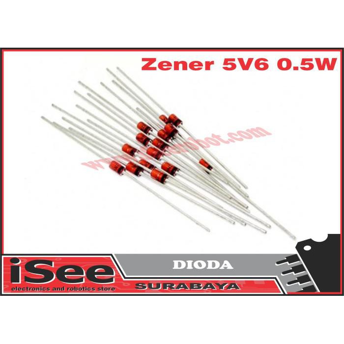 Jual Dioda Zener 5,6v Diode 1N4734 5v6 0.5w 5.6v 5,6 v 1/2W 1/2 0.5 w DIP Indonesia|Shopee Indonesia