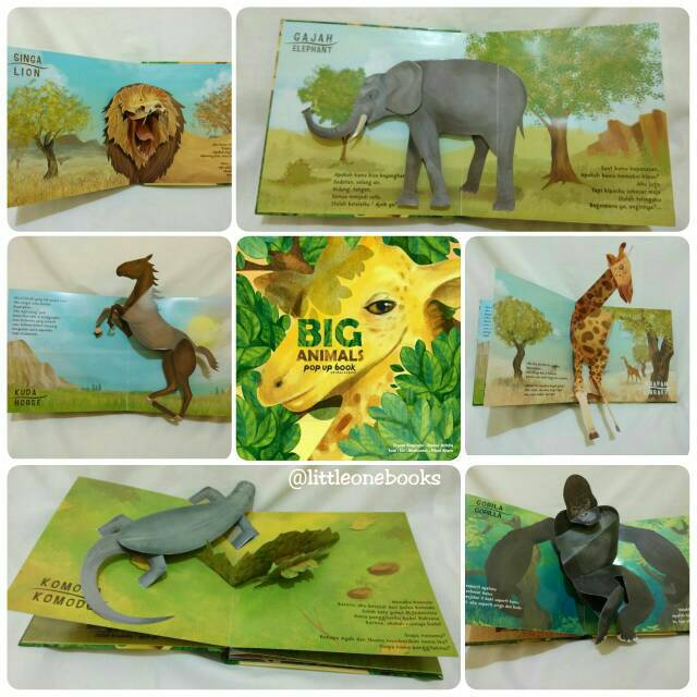 Big Animals Pop Up Book Impian Studio / Buku pop-up anak hewan | Shopee ...