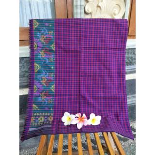 Jual Kain endek tenun bali motif kotak kotak spesial warna ungu ...