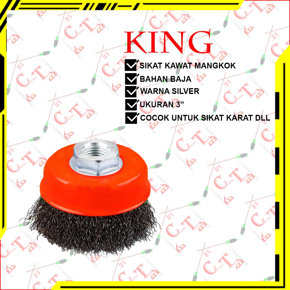 Jual SIkat Kawat Lurus King 3 Inch - SIkat Mangkok - Sikat Bulat ...