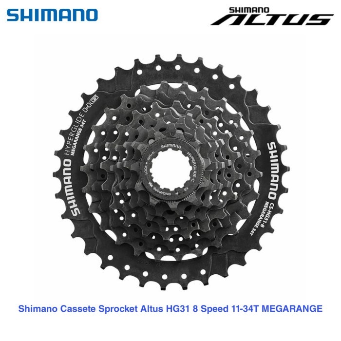 Jual SPROCKET SHIMANO 8 SPEED MEGA RANGE HG31 11 34T ALTUS SLOP ...