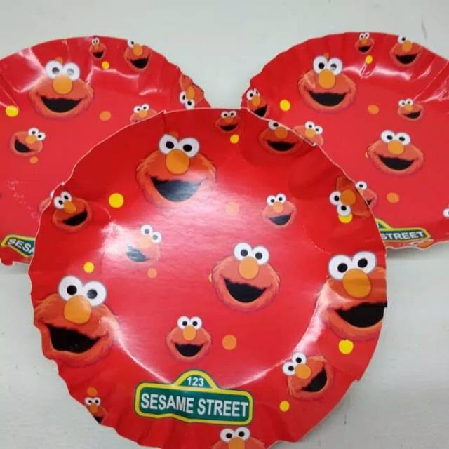 Jual Piring kertas / paper plate elmo Indonesia|Shopee Indonesia