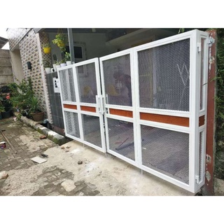 Jual pagar besi minimalis motif expanda/expanded metal | pintu dorong ...