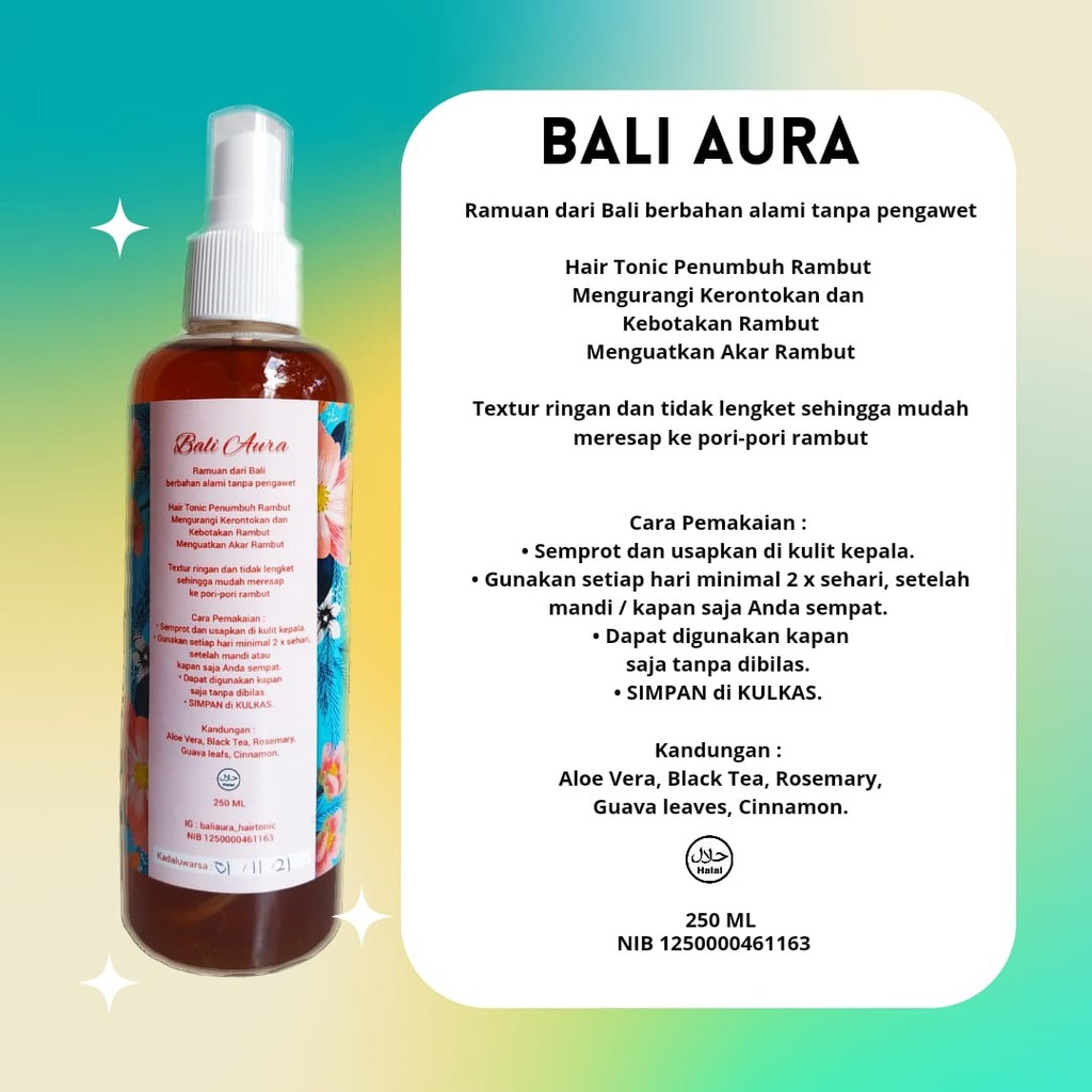Jual Bali Aura Hair Tonic 250ML (pemakaian 2 minggu sudah terlihat ...