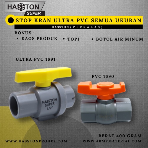 Jual Stop Kran Air Ultra Pvc Semua Ukuran Hasston Original / Kran Air ...
