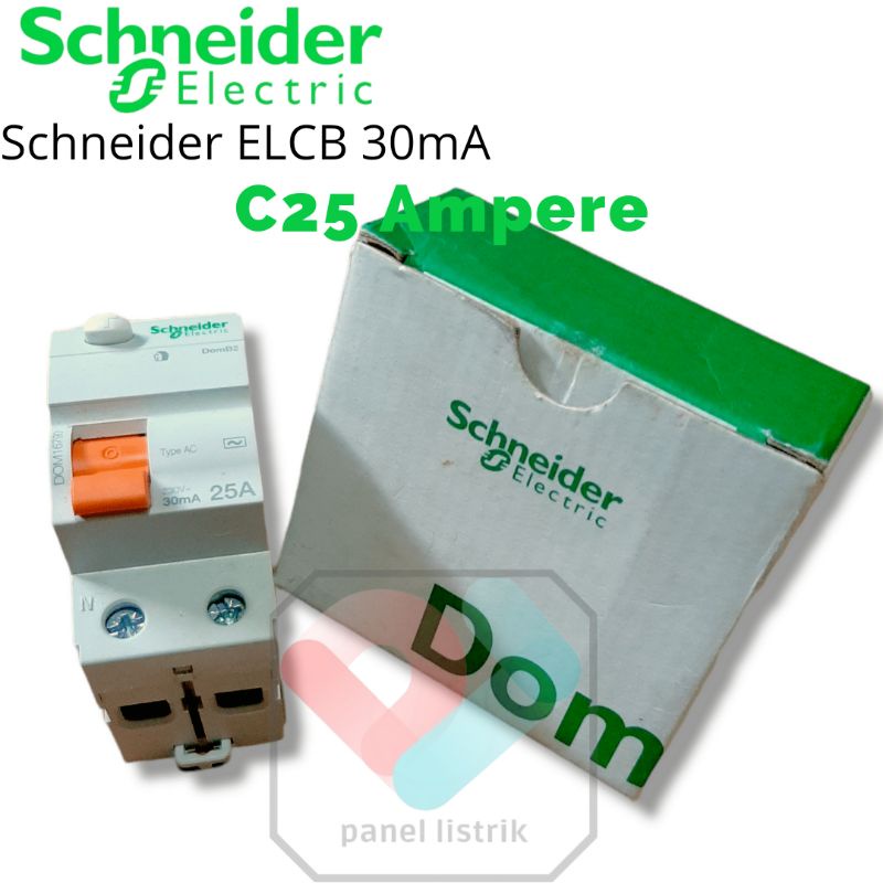 Jual ELCB / RCCB 2P-25A-30mA-AC / 2 Phase 25 Ampere DOMR01225 Schneider | Shopee Indonesia