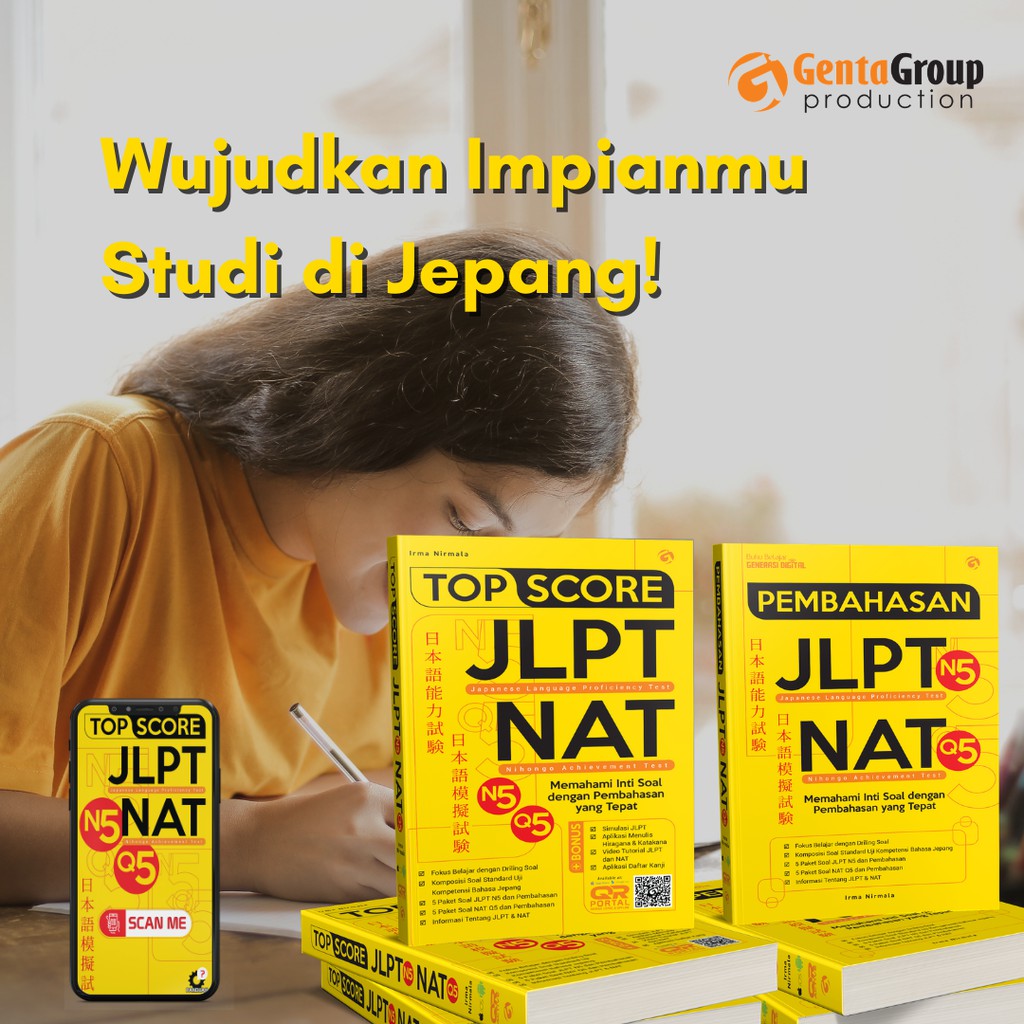 Jual BUKU JLPT TOP SCORE JLPT N5 NAT Q5 GENTA GROUP PRODUCTION | Shopee ...