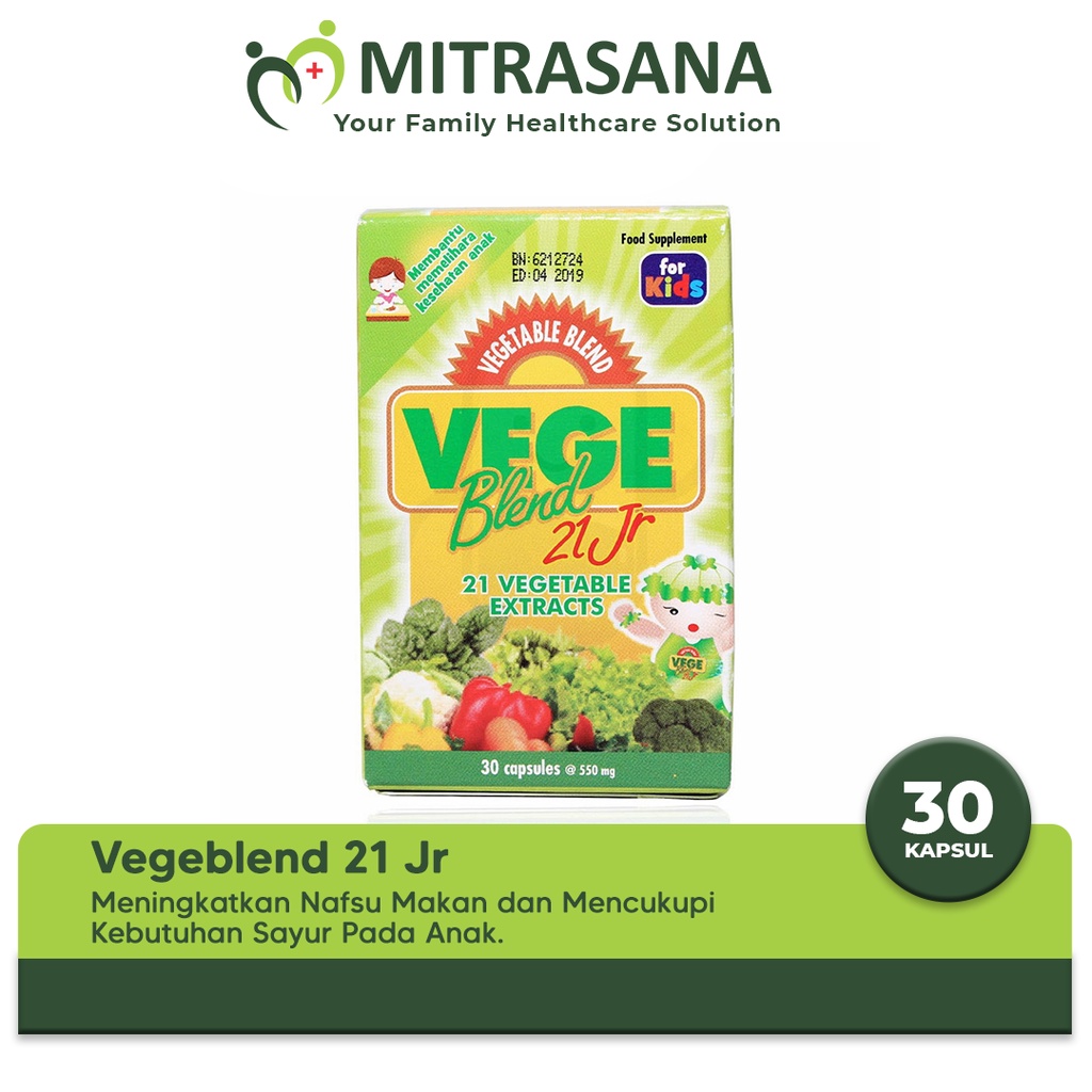 Jual Vegeblend 21 Jr 30 Kapsul - Sari Sayuran Alami | Shopee Indonesia