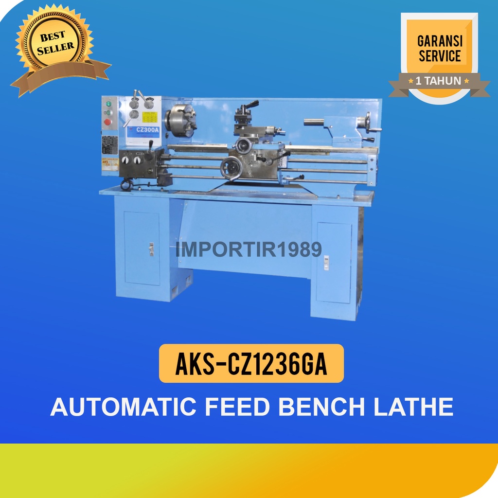 Jual Mesin Bubut Besi Logam Auto Feed Bench Lathe Machine CZ - 1236GA ...