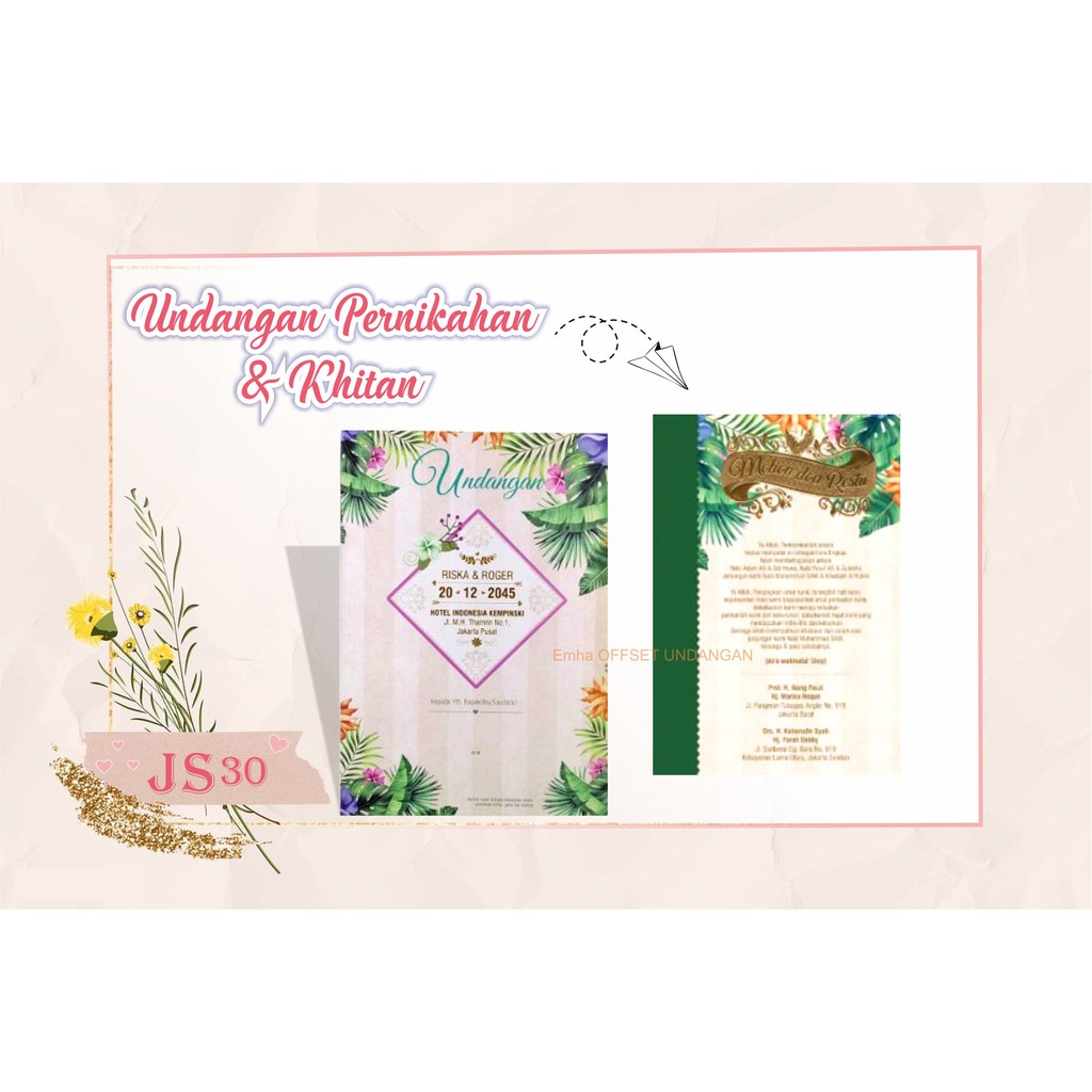 Jual Menu undangan pernikahan, undangan pernikahan Java Signature 30 ...