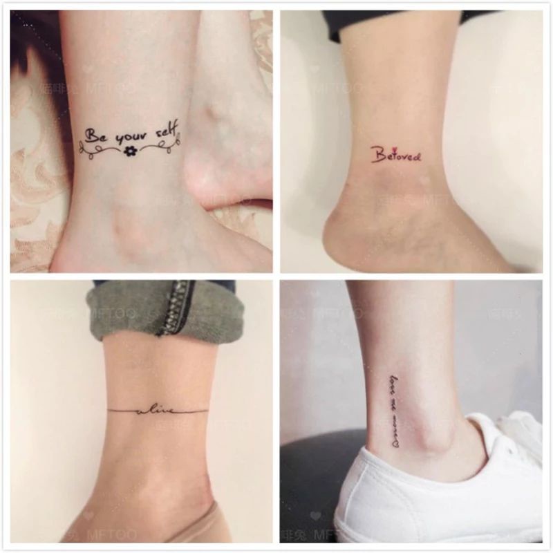 Jual 5 lembar Tatto Temporer Tulisan Random acak/ Temporary Tattoo ...