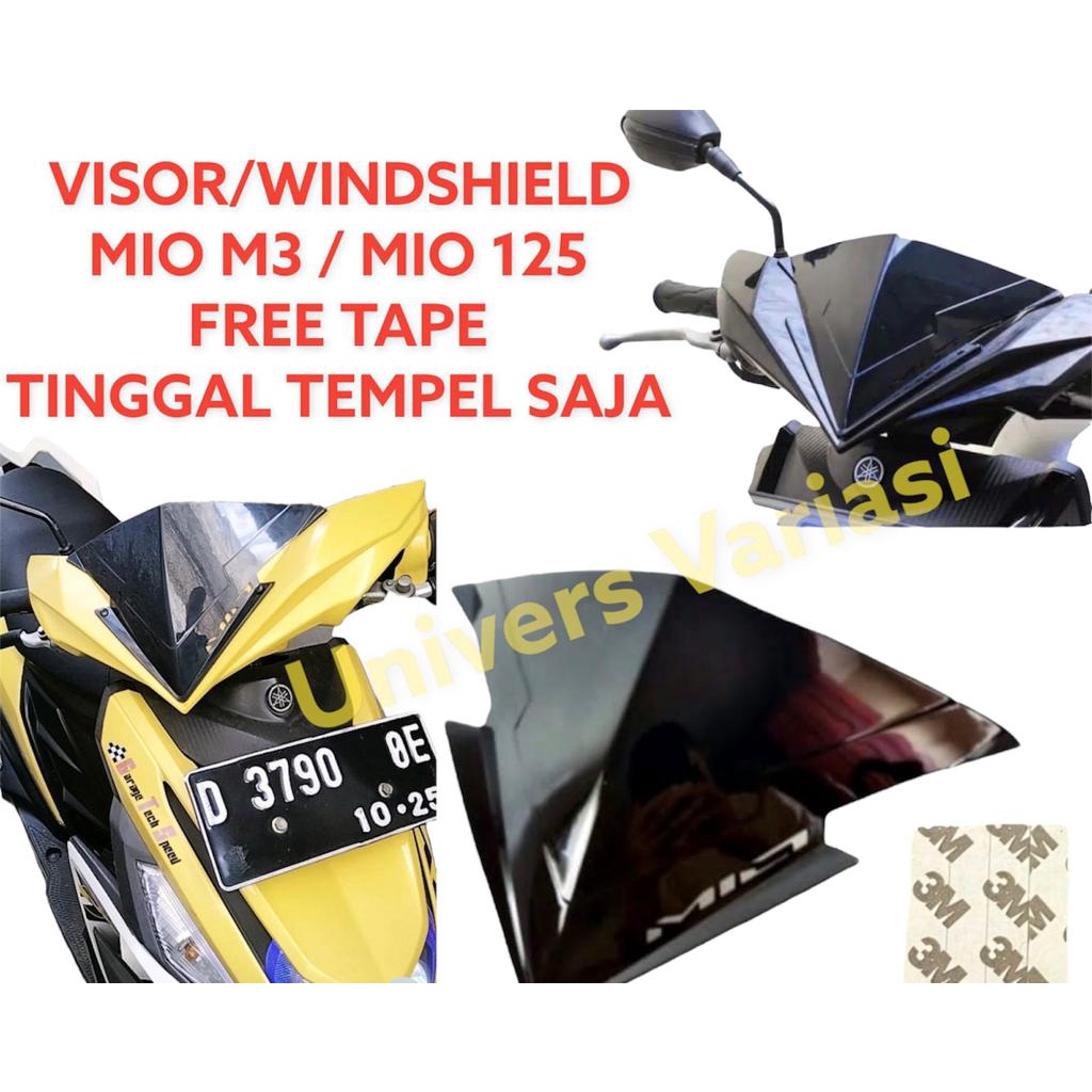 Jual WINDSHIELD MIO M3 MIO 125 MIO Z VISOR YAMAHA MIO HITAM BLACK ...