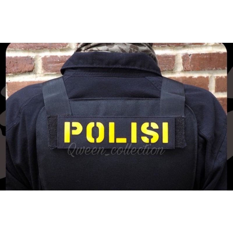 Jual patch laser cut ukuran bodyvest l papan nama polisi l patch polisi ...