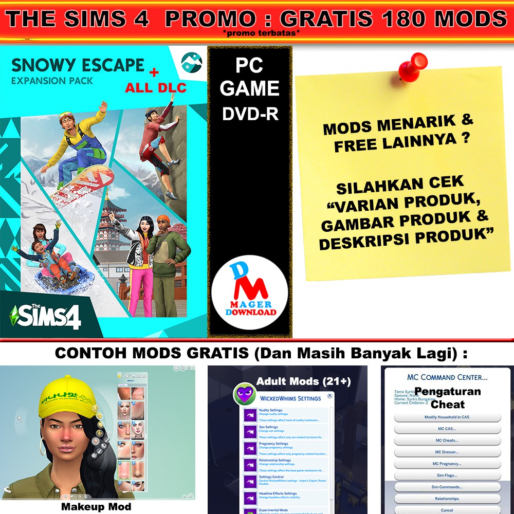 Jual The Sims 4 Complete FULL DLC ALL DLC FREE MODS | Shopee Indonesia
