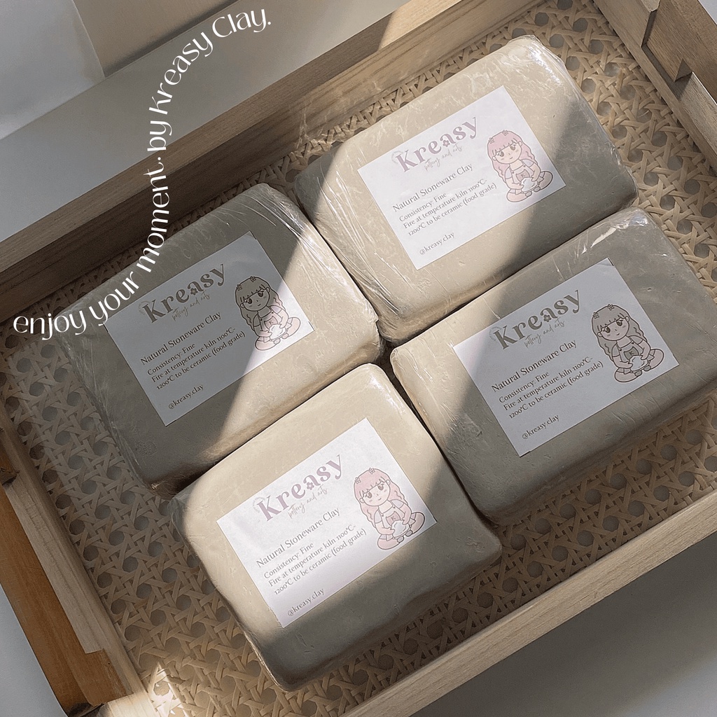 Jual 1kg Natural Stoneware Clay - Ceramic Clay - Tanah Liat Lembut by ...