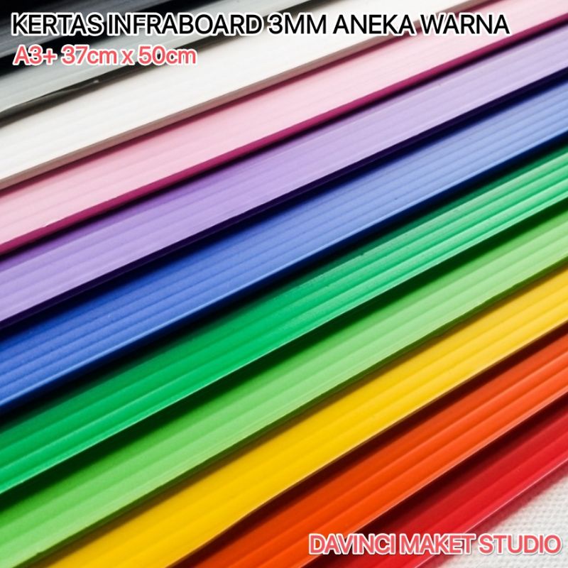 Jual Kertas Rongga Impraboard Infraboard Alfaboard Bahan Maket 3mm A3 37cm X 50cm Putih Hitam