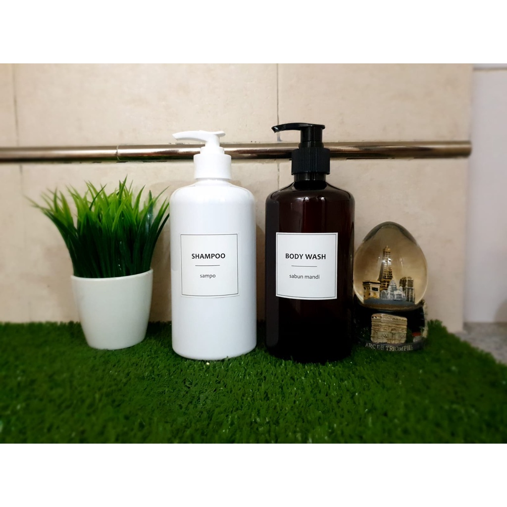 Jual BOTOL REFILL SABUN AESTHETIC / BOTOL SABUN CAIR PUMP LABEL STICKER ...
