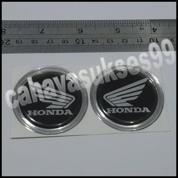 Jual New Produk Sticker Body Motor Timbul Honda Bulat Hitam List Silver ...