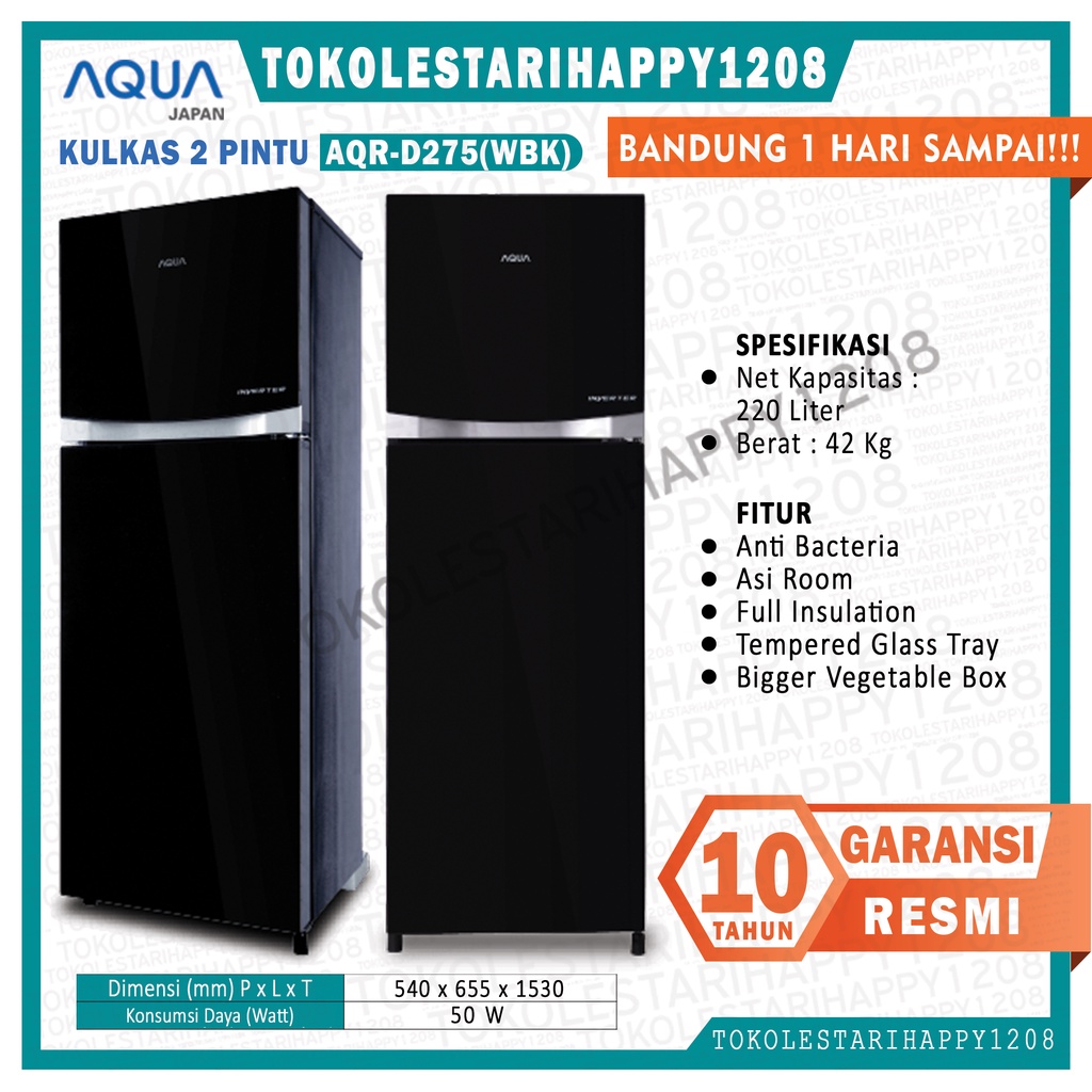 Jual kulkas 2 pintu aqua sanyo japan inverter KULKAS 2 PINTU AQUA SANYO 2 PINTU KULKAS AQUA ...