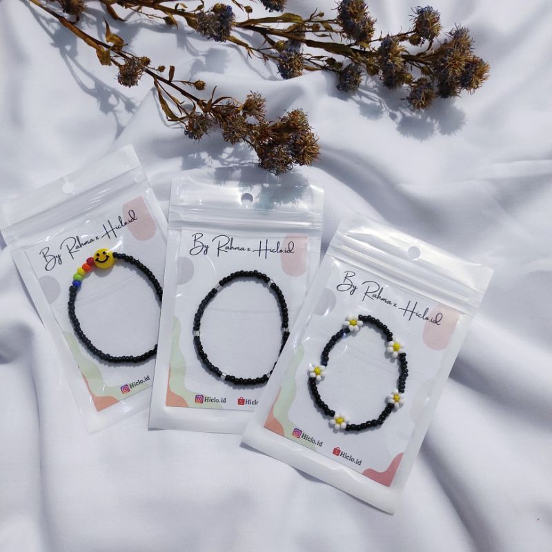 Jual Black Edition Beads Bracelet / idol kpop / Gelang Manik / Gelang ...