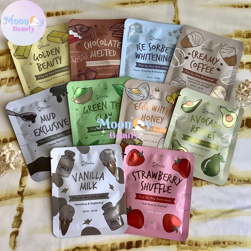 Jual [PACKAGING BARU] Masker Bubuk Organik Lea Gloria / Masker Wajah Murah 20gram | Shopee Indonesia