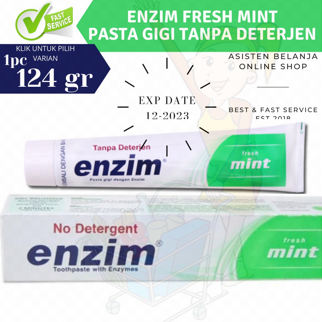 Jual Odol ENZIM Fresh Mint 124gr 124g 100ml 160gr Gigi Tanpa Deterjen ...