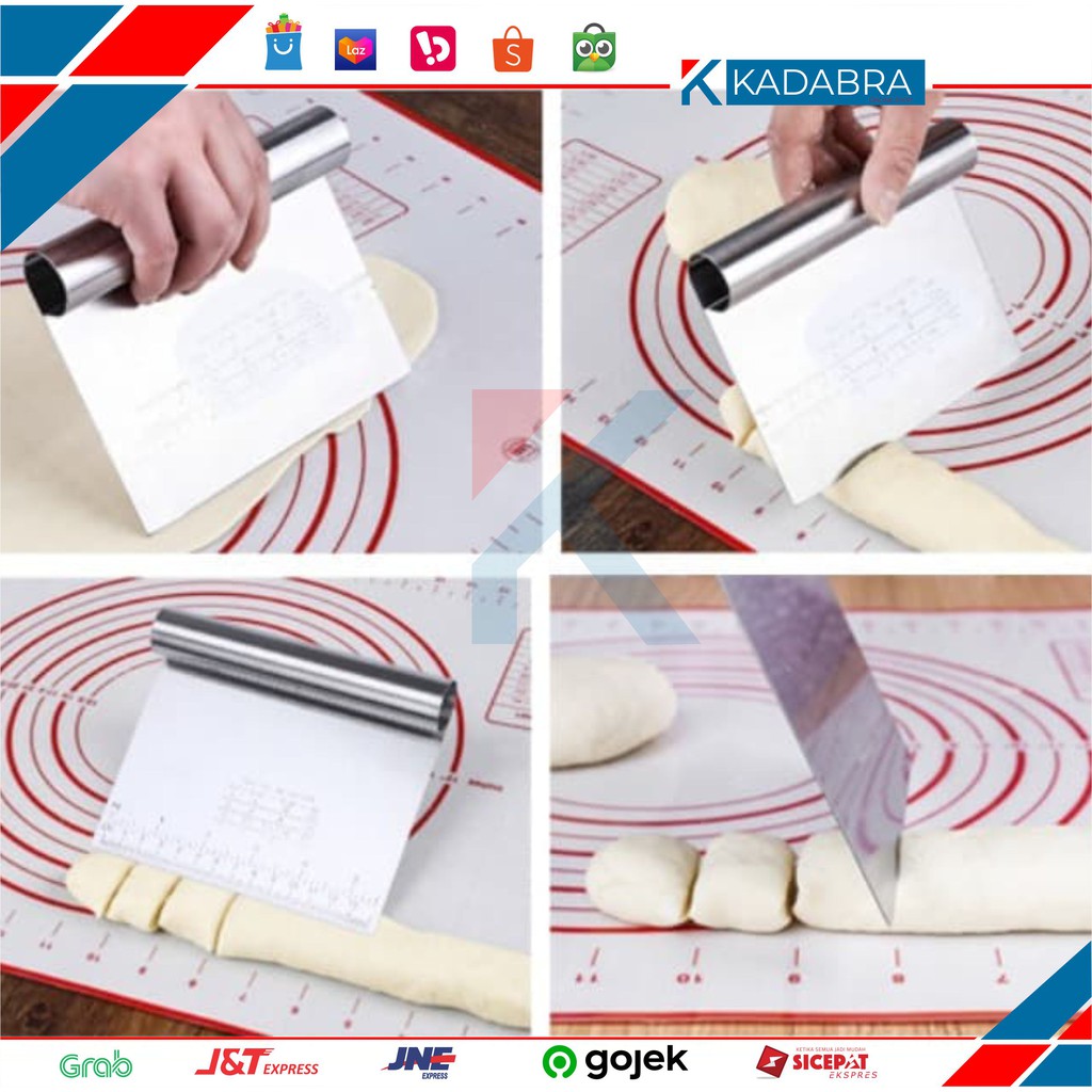 Jual Scraper Stainless 15cm Pemotong Adonan Scrapper Bakpao Roti Dough ...