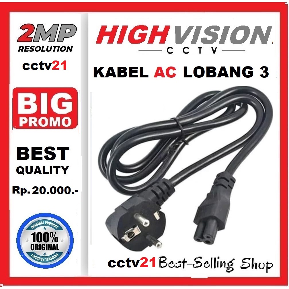 Jual Kabel Power Colokan Listrik lubang 3 Untuk TV Monitor Komputer CPU ...