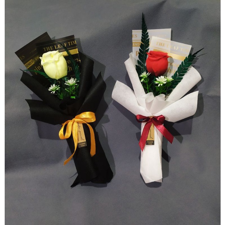 Jual bucket mawar artifisial/ bucket single rose/ bucket hadiah/ bucket ...