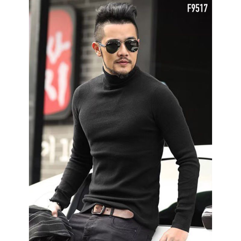 Jual Kaos Turtleneck Pria Lengan Panjang Turtle neck Korean Style Leher ...